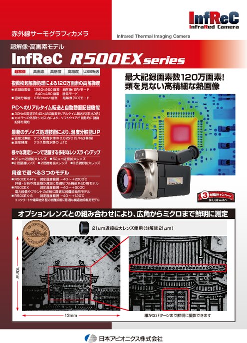 赤外線サーモグラフィカメラ InfReC R450シリーズ | 日本アビオニクス(株) 電子機器営業本部 営業企画管理部 | 製品ナビ